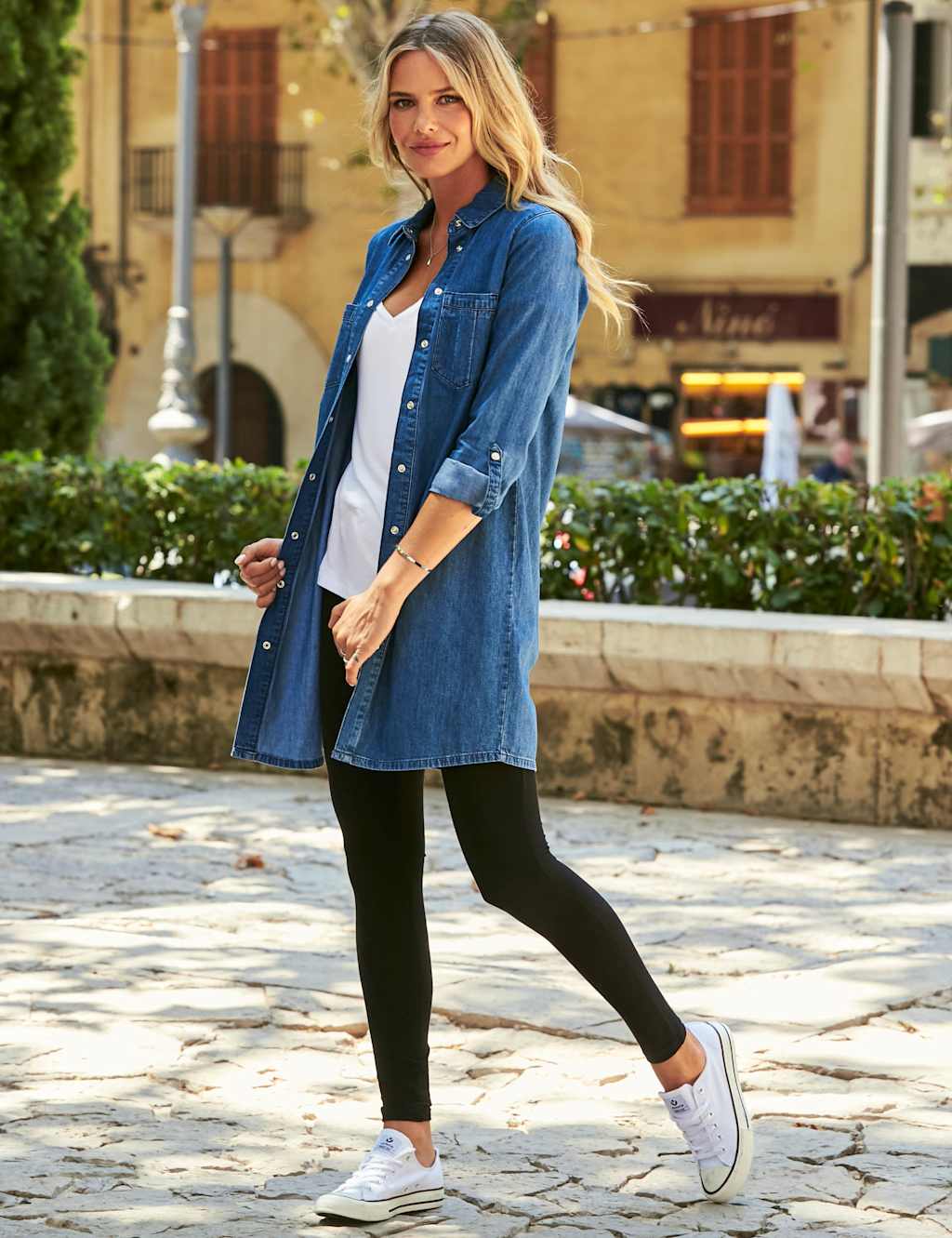 Denim Collared Relaxed Longline Shirt | SOSANDAR | M&S