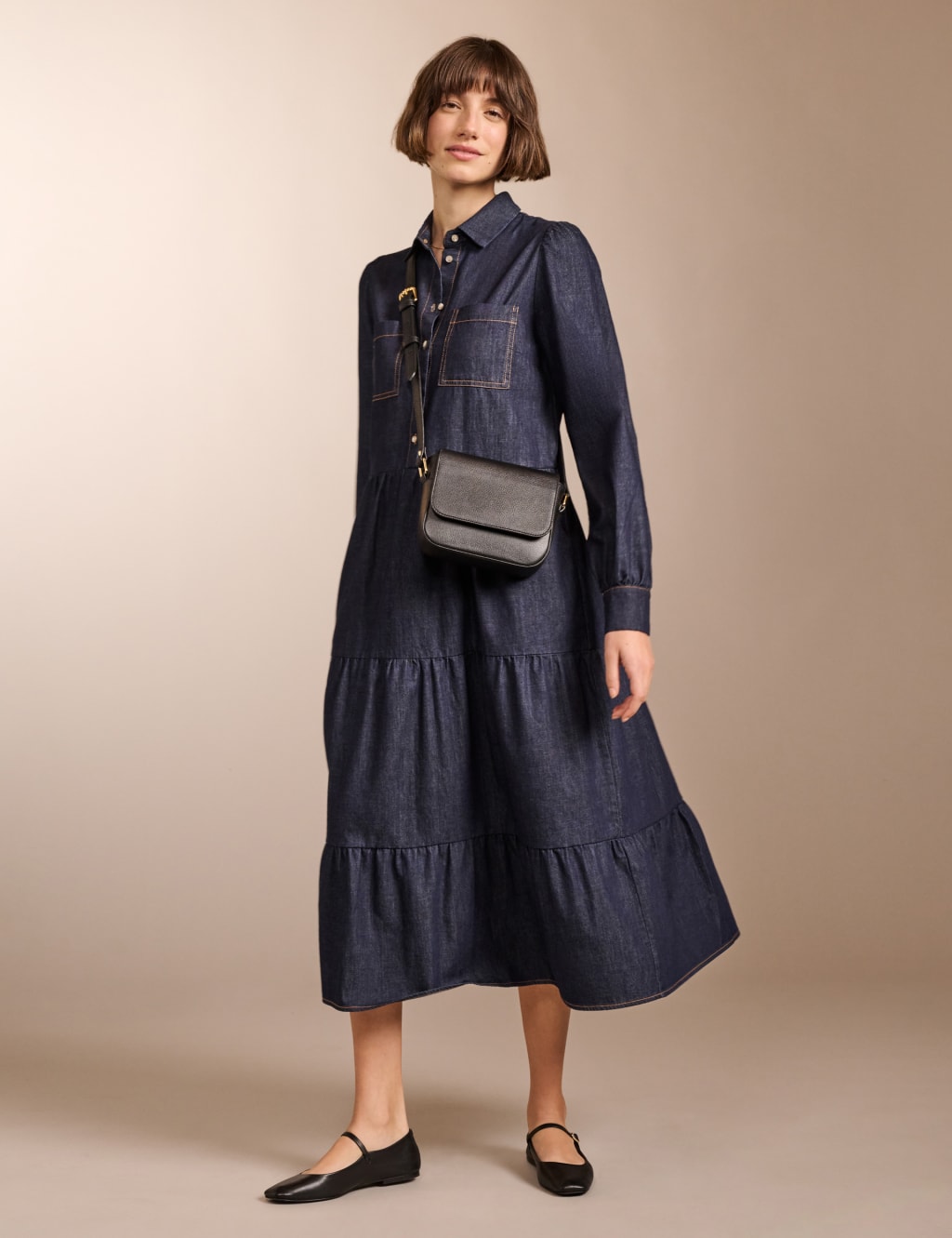 Denim Midi Tiered Dress | BAUKJEN | M&S