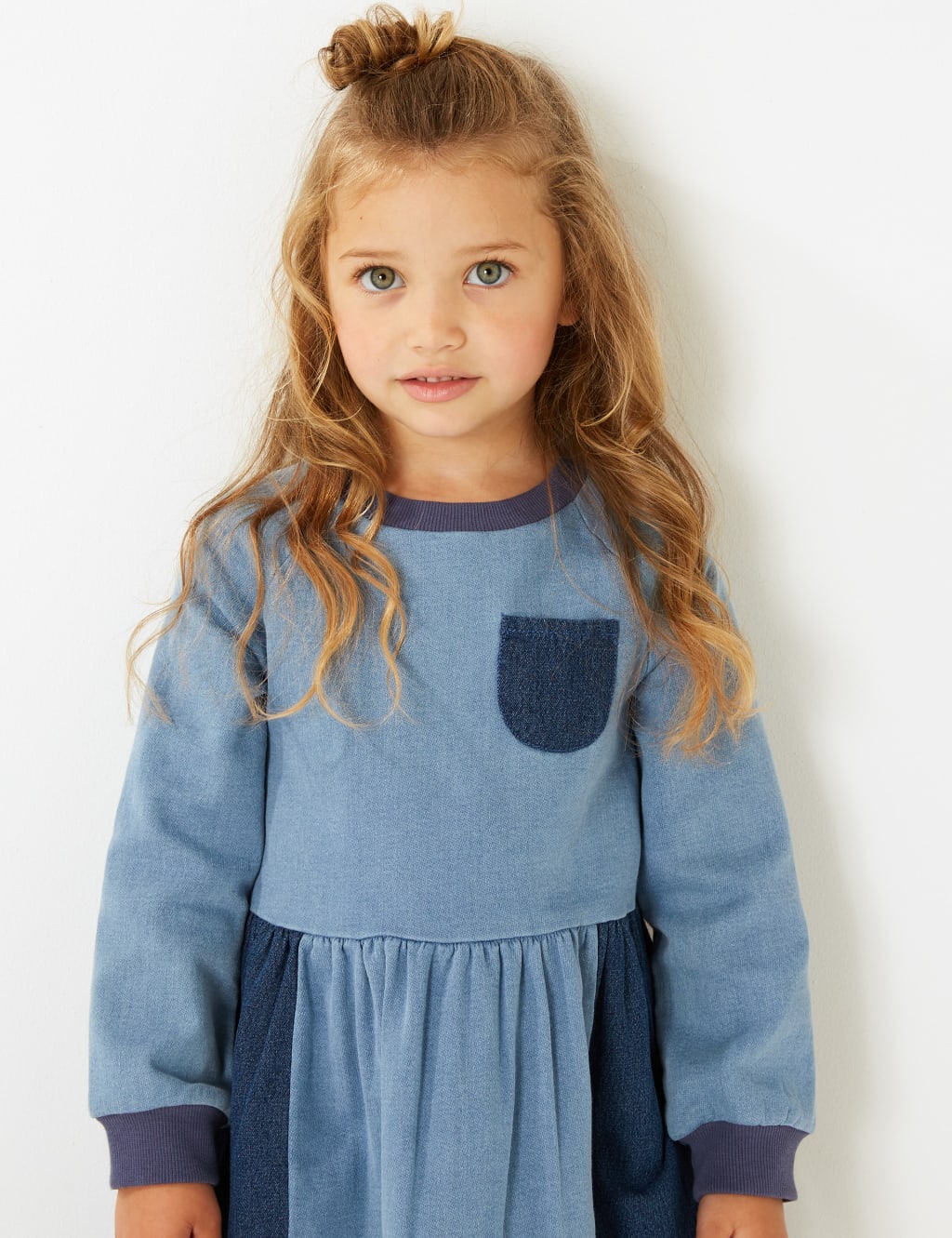 Denim Patch Dress (3 Months - 7 Years) | M&S