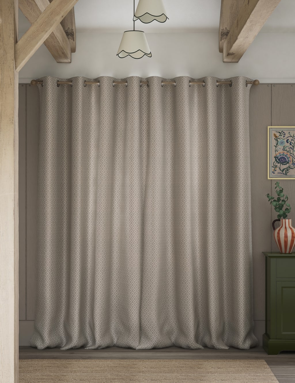 Diamond Geometric Eyelet Curtains | M&S Collection | M&S