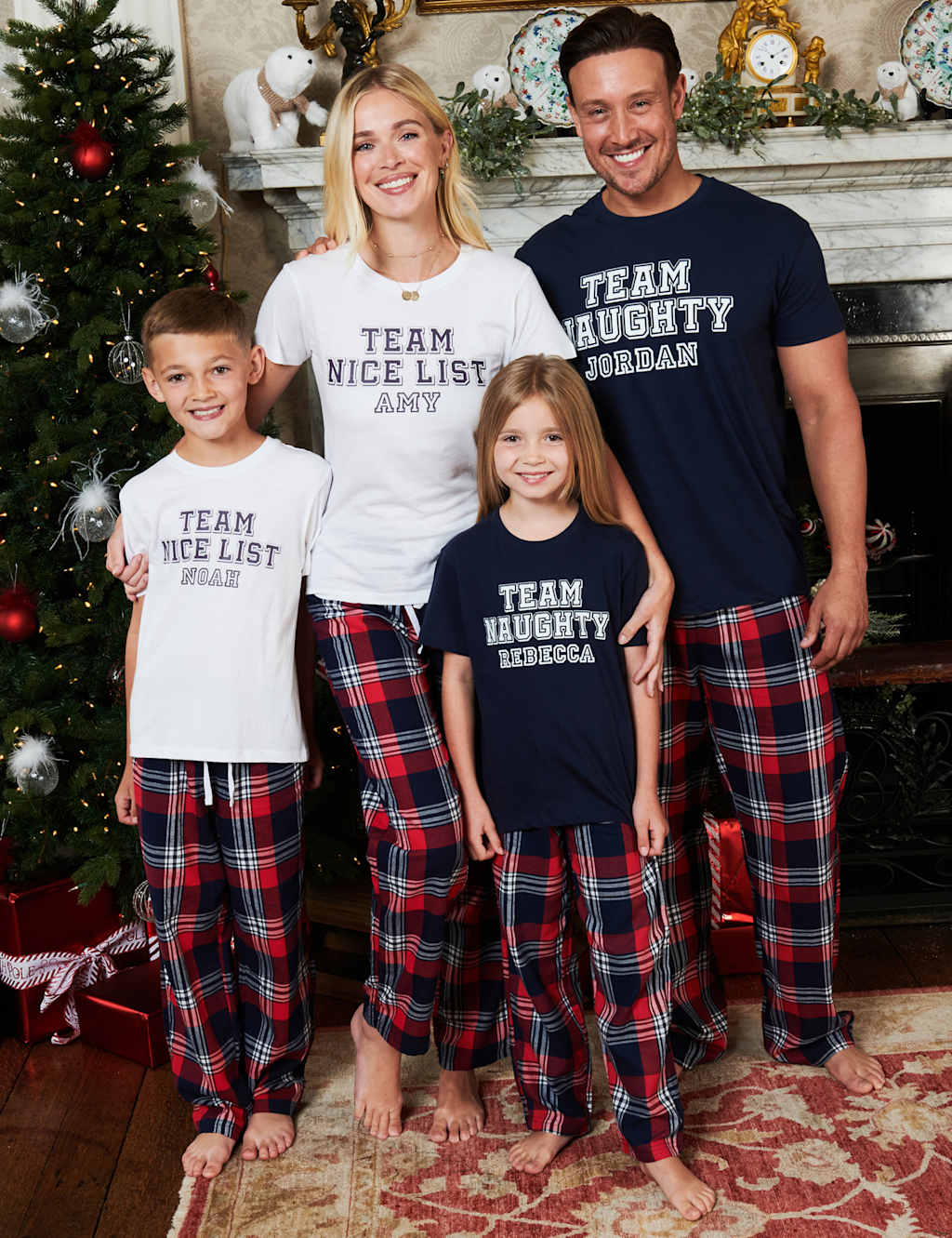 Dollymix Mens Navy Personalised Team Naughty Pyjamas | Dollymix | M&S