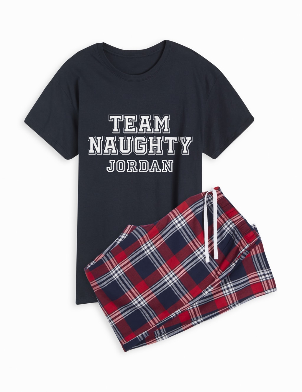 Dollymix Mens Navy Personalised Team Naughty Pyjamas | Dollymix | M&S