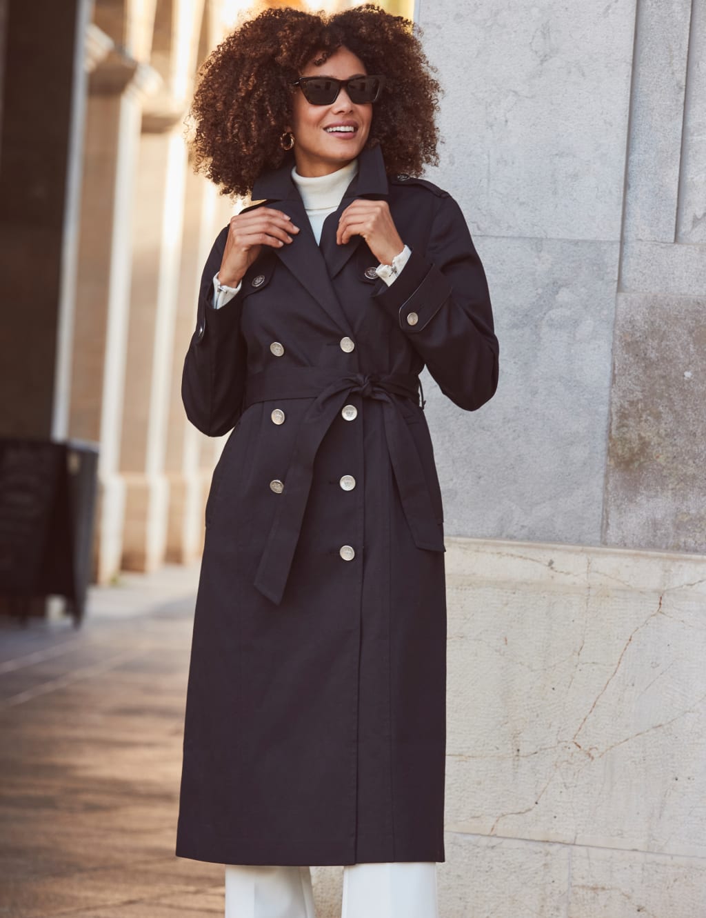 Double Breasted Trench Coat | SOSANDAR | M&S