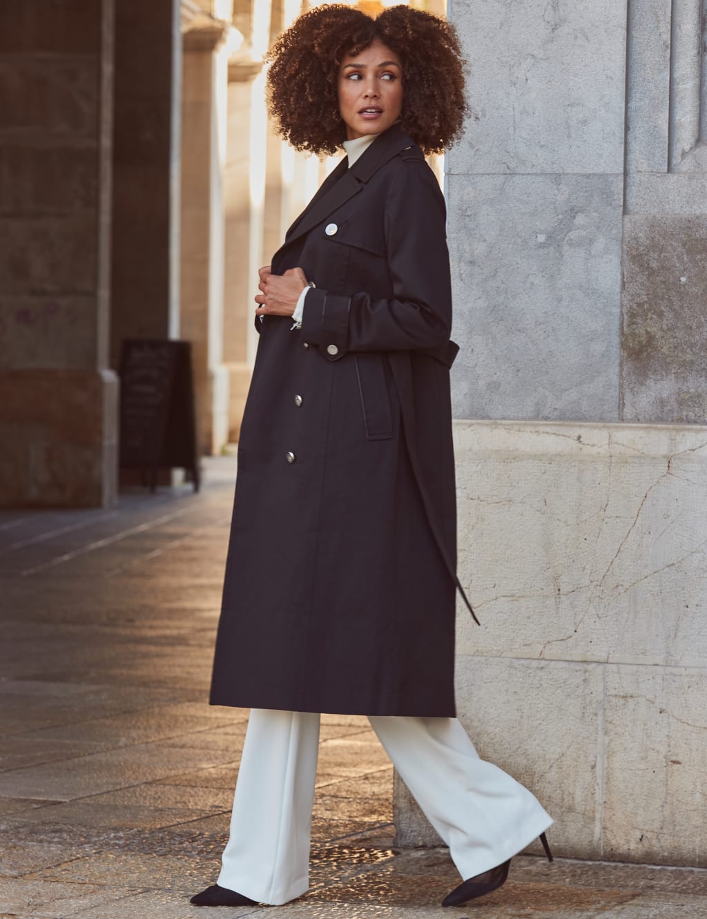 Double Breasted Trench Coat | SOSANDAR | M&S