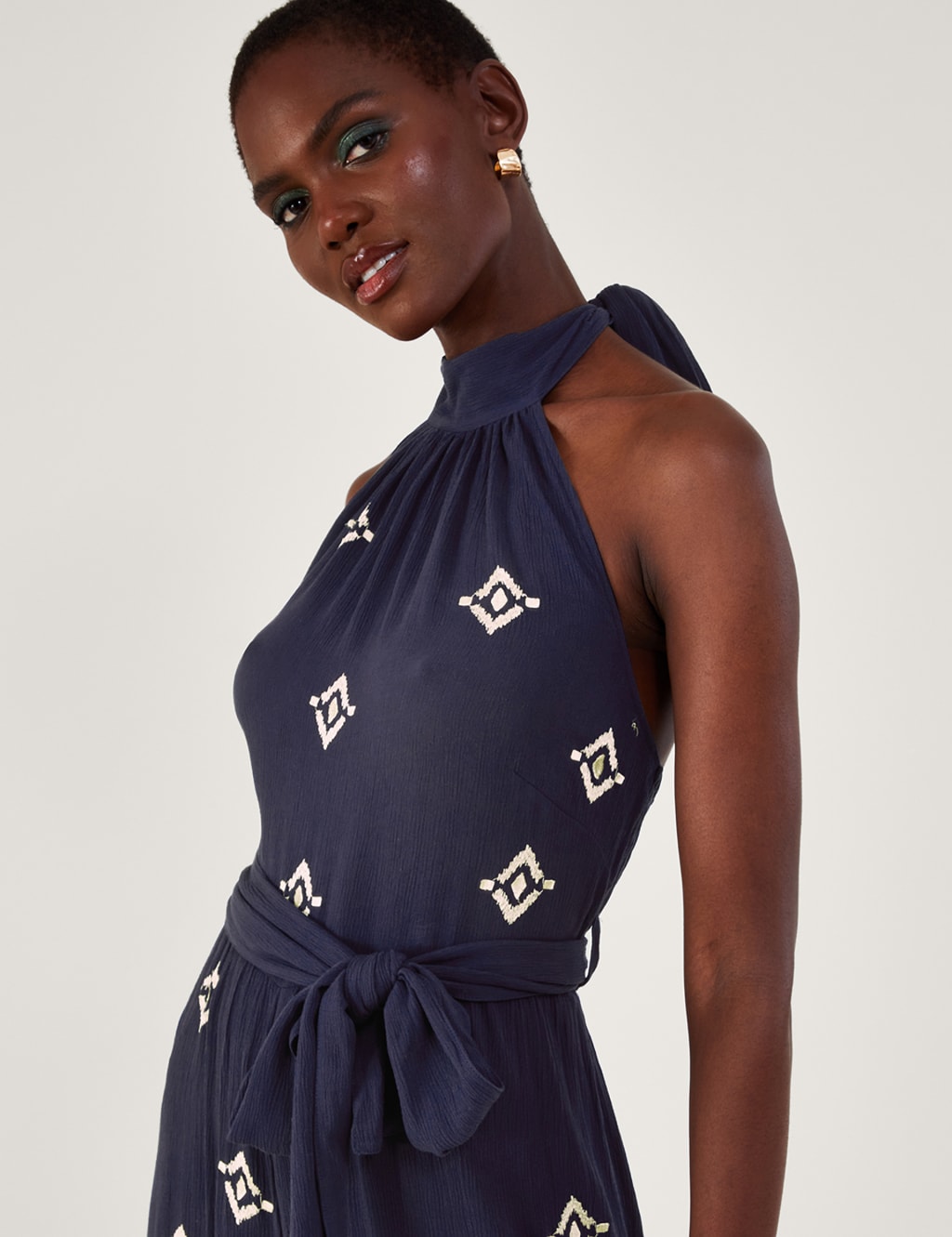 Embroidered Belted Sleeveless Jumpsuit | Monsoon | M&S