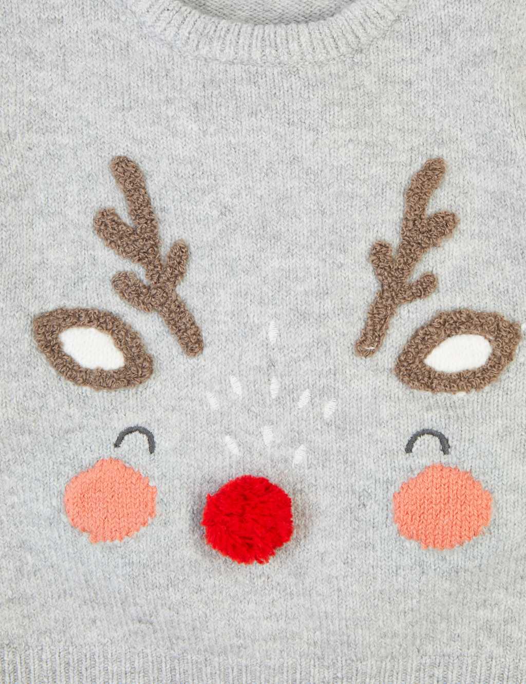 Embroidered Reindeer Christmas Jumper | M&S