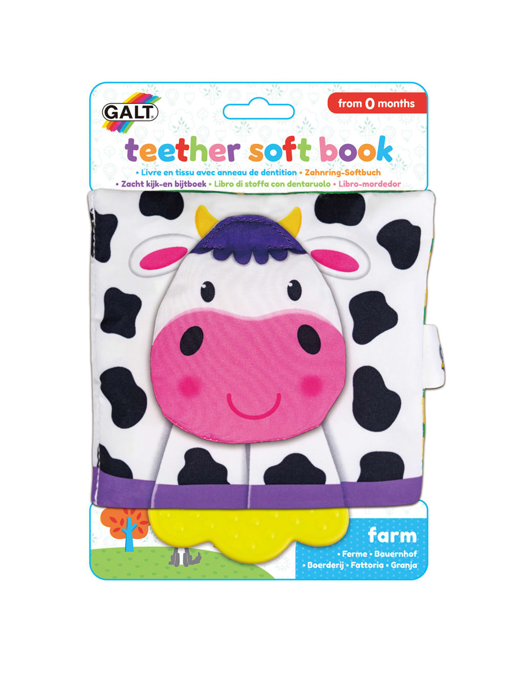 Farm Animal Teether Soft Book (0-24 Mths) | Galt | M&S