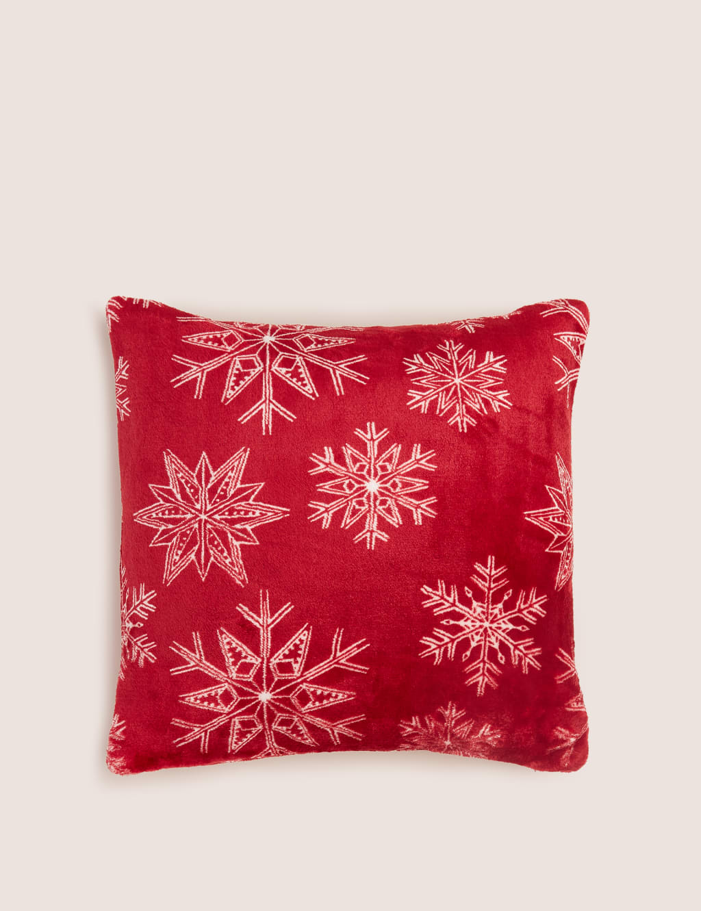 Fleece Snowflake Medium Christmas Cushion | M&S