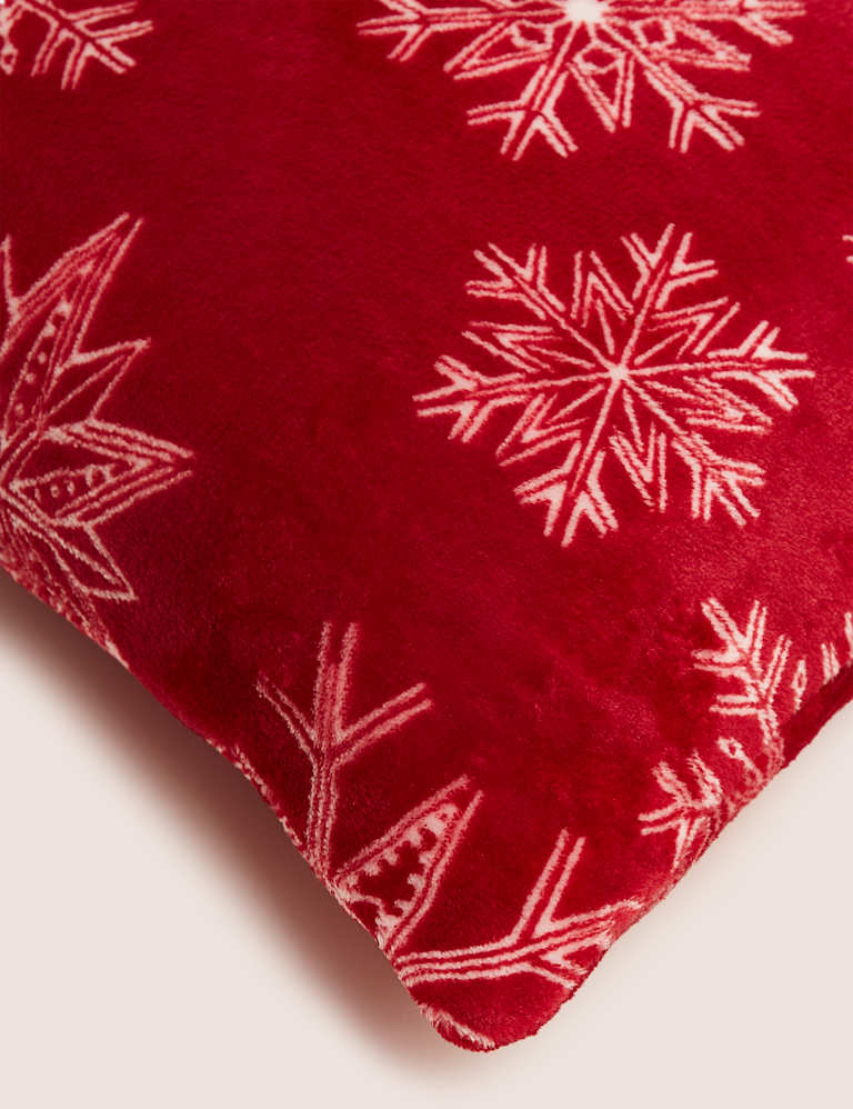 Fleece Snowflake Medium Christmas Cushion | M&S