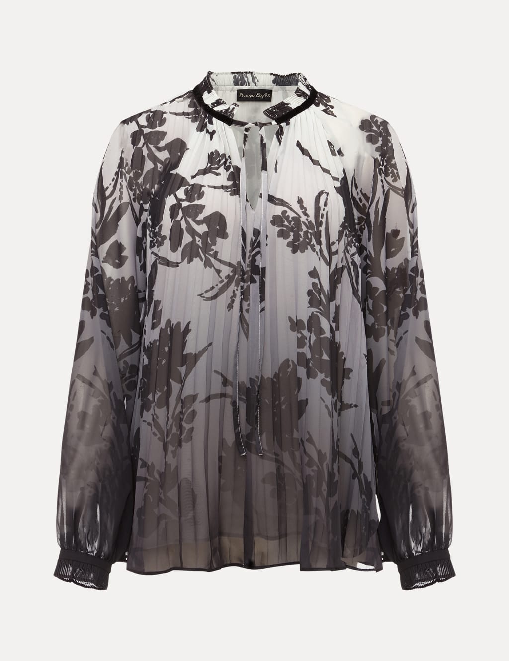 Floral Pleated Tie Neck Top | Phase Eight | M&S