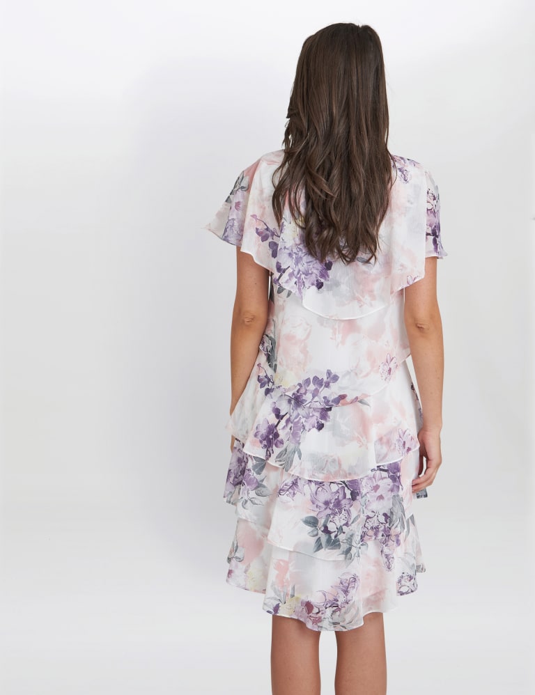 Floral V-Neck Knee Length Tiered Dress | Gina Bacconi | M&S