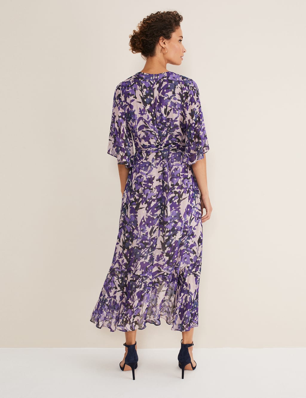 Floral V Neck Midi Wrap Dress Phase Eight Mands