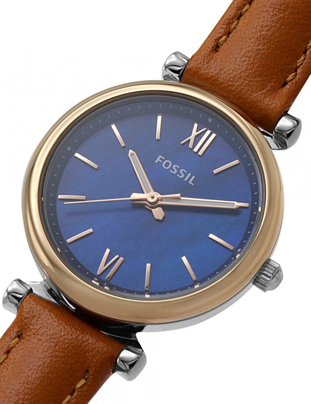 Fossil Carlie Brown Leather Watch | Fossil | M&S