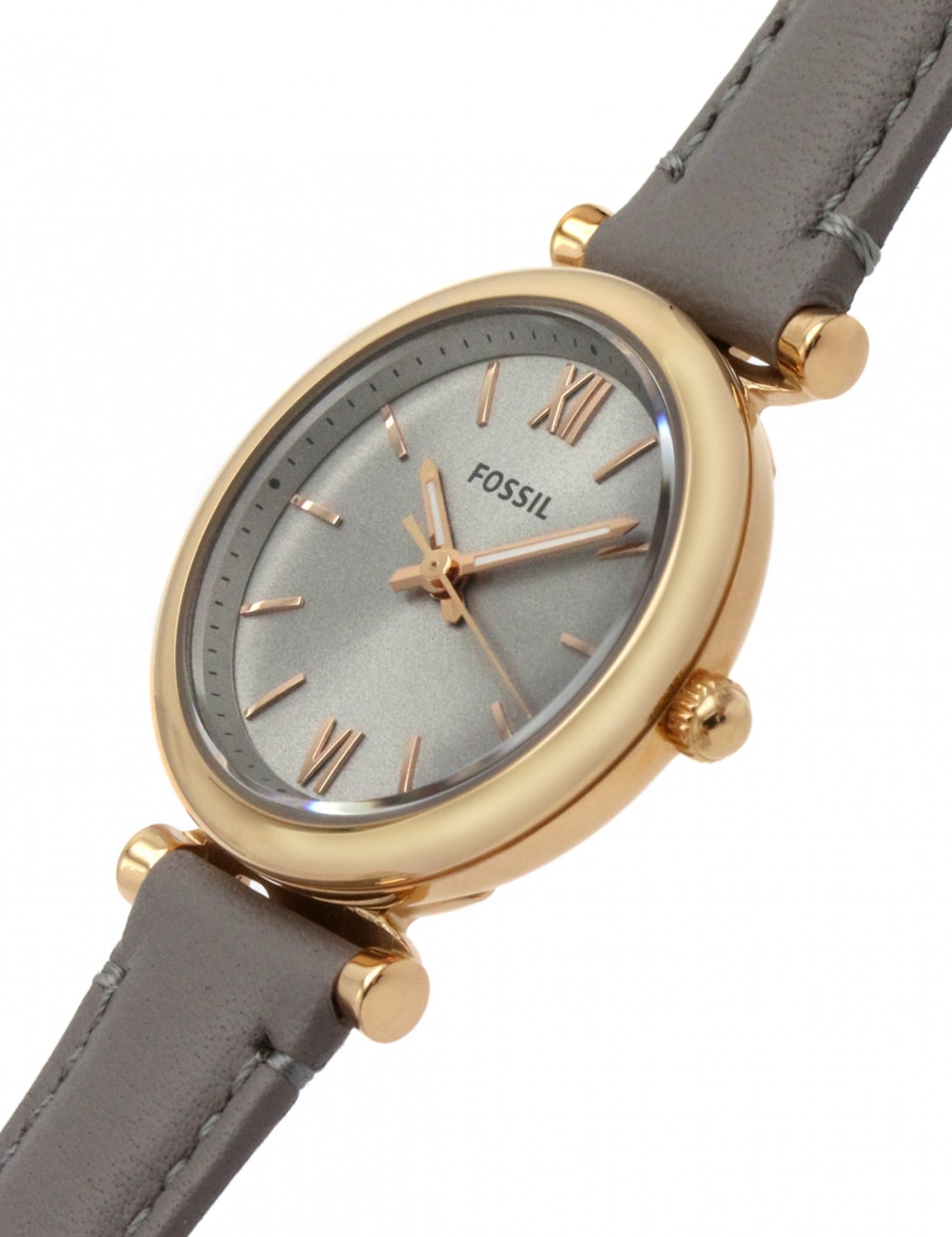 Fossil Carlie Grey Leather Watch | Fossil | M&S