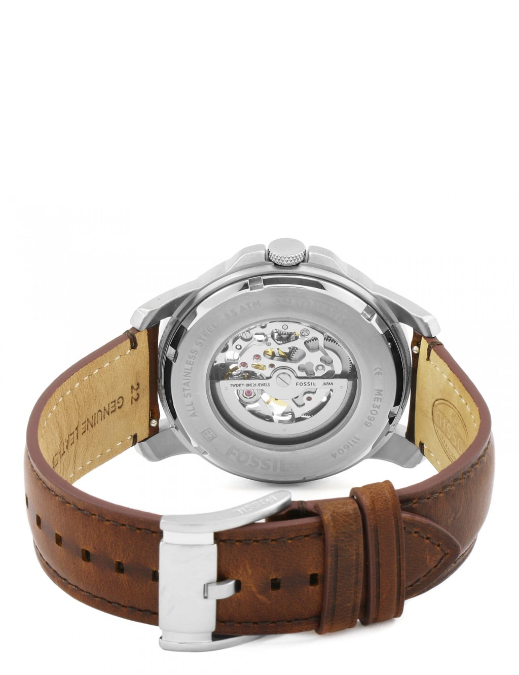 Fossil Grant Brown Leather Chronograph Automatic Watch | Fossil | M&S