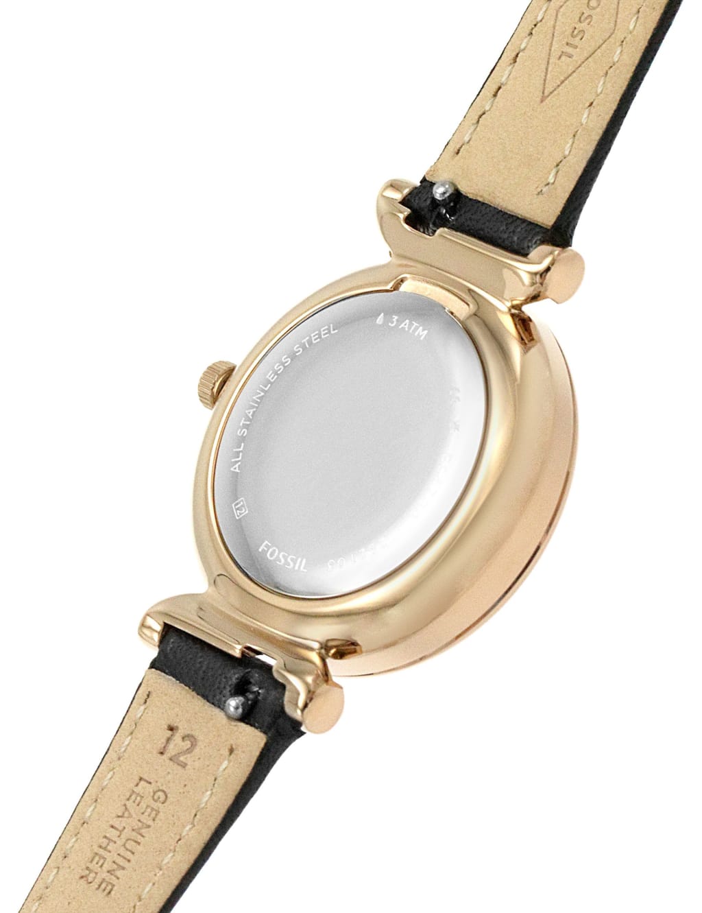 Fossil Mini Carlie Black Leather Watch | Fossil | M&S