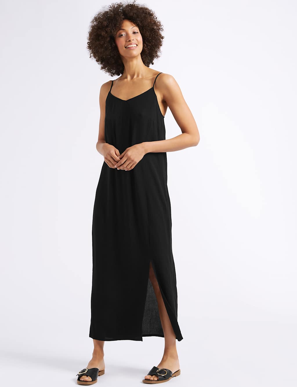 Front Split Slip Midi Dress | M&S Collection | M&S