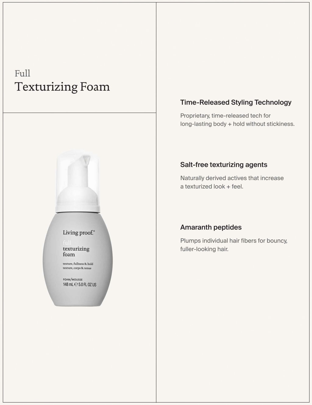 Full Texturizing Foam 148ml | Living proof.® | M&S