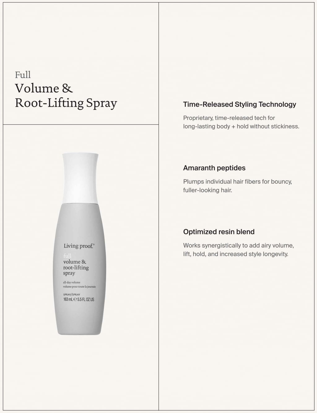 Full Volume & Root-Lifting Spray 163ml | Living proof.® | M&S