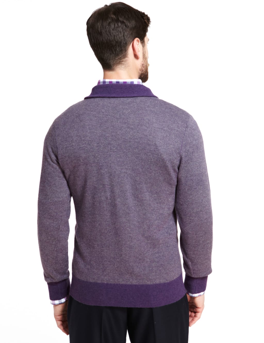 Funnel Neck Birdseye Jumper with Merino Wool | Collezione | M&S