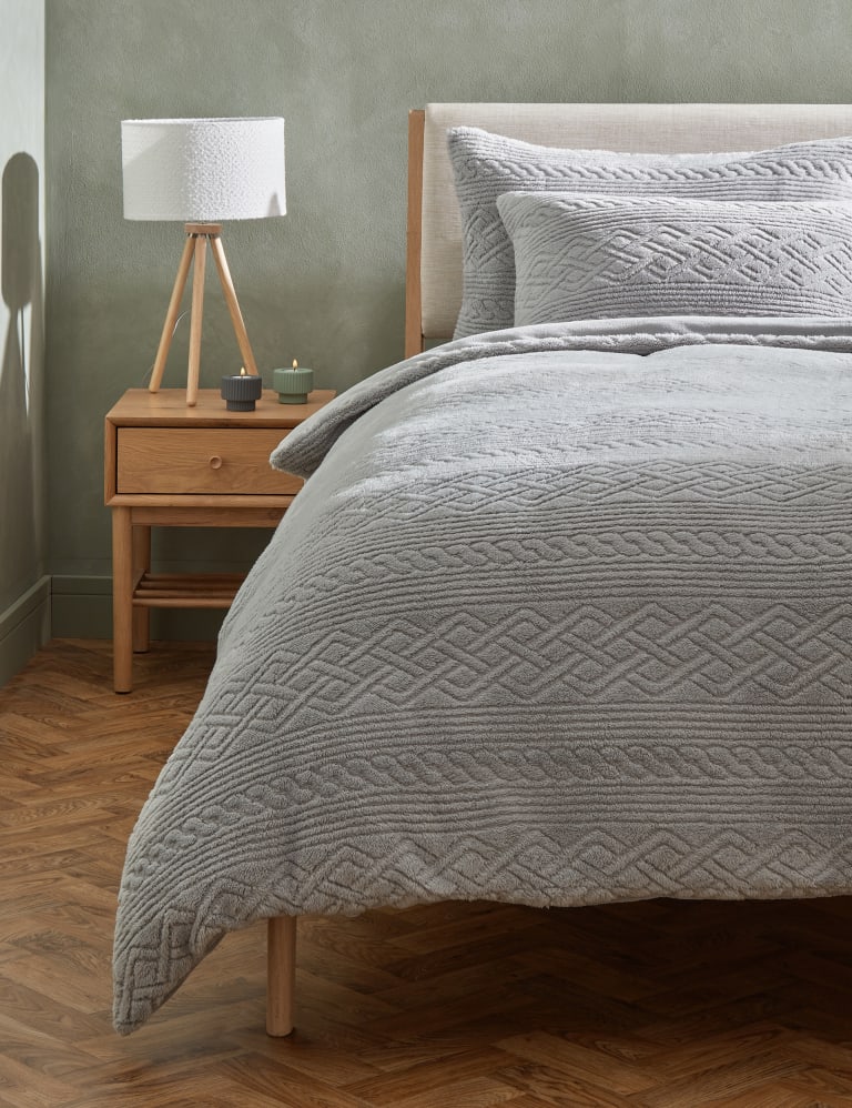 Geometric Cable Knit Fleece Bedding Set | M&S Collection | M&S