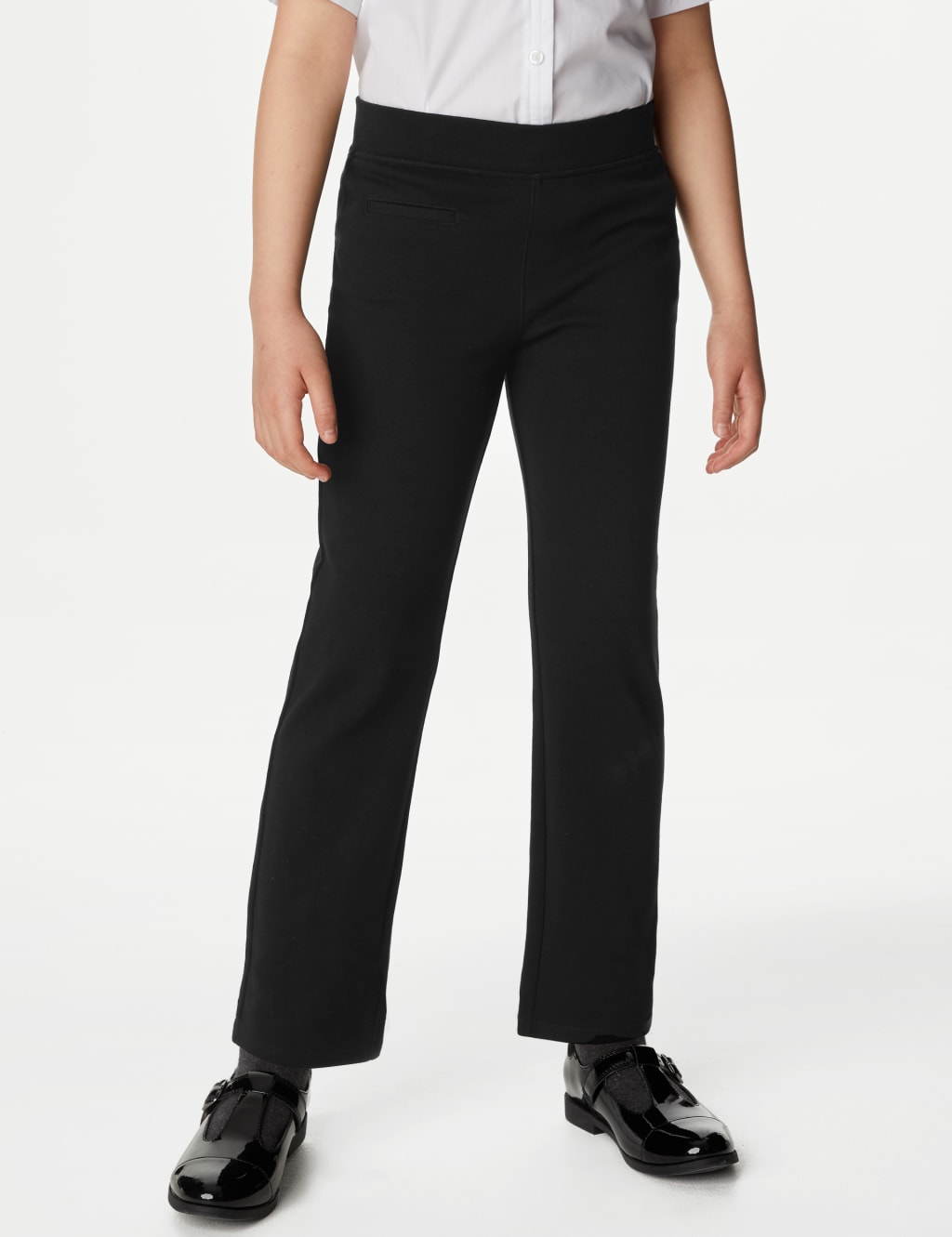 Girls' Regular Leg Jersey School Trousers (2-16 Yrs) | M&S Collection | M&S