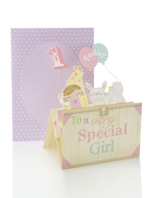Girly Toy Box Age 1 Birthday Card | M&S