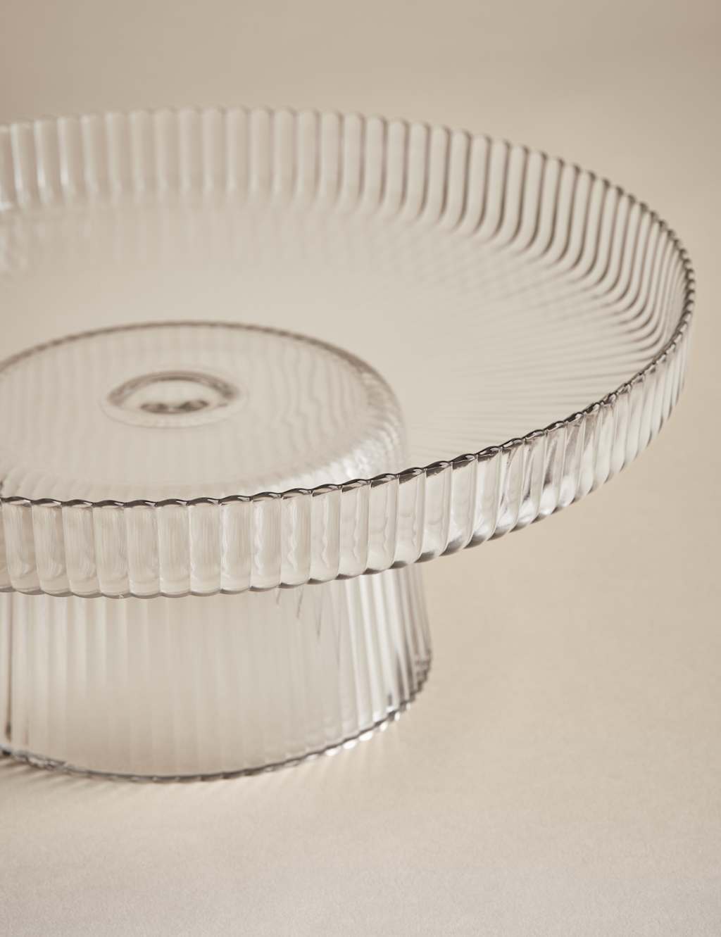 Glass Ribbed Cake Stand | M&S Collection | M&S