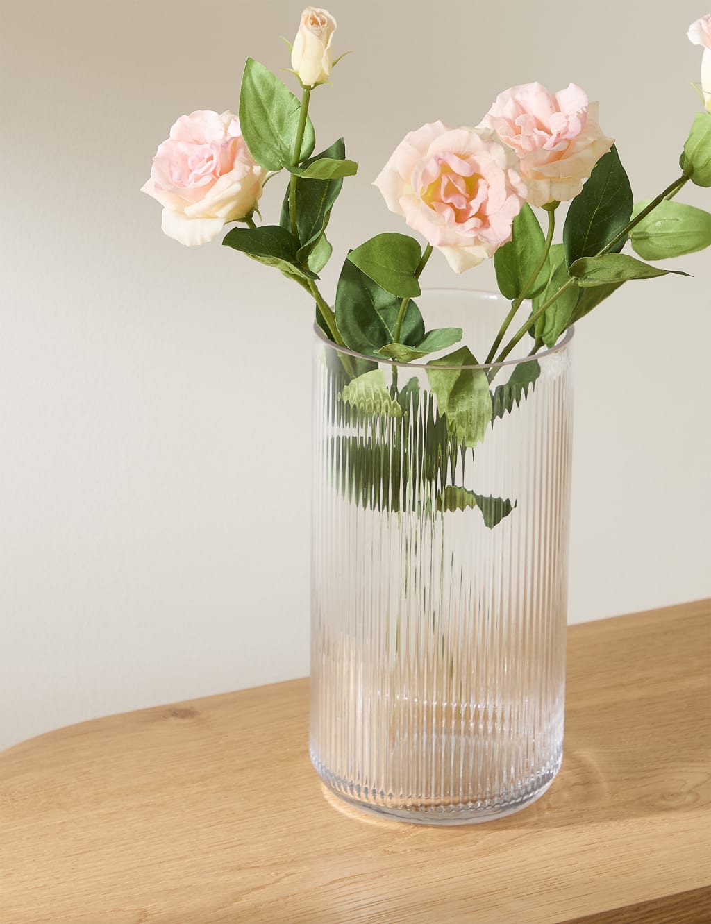 Glass Ribbed Vase | M&S Collection | M&S