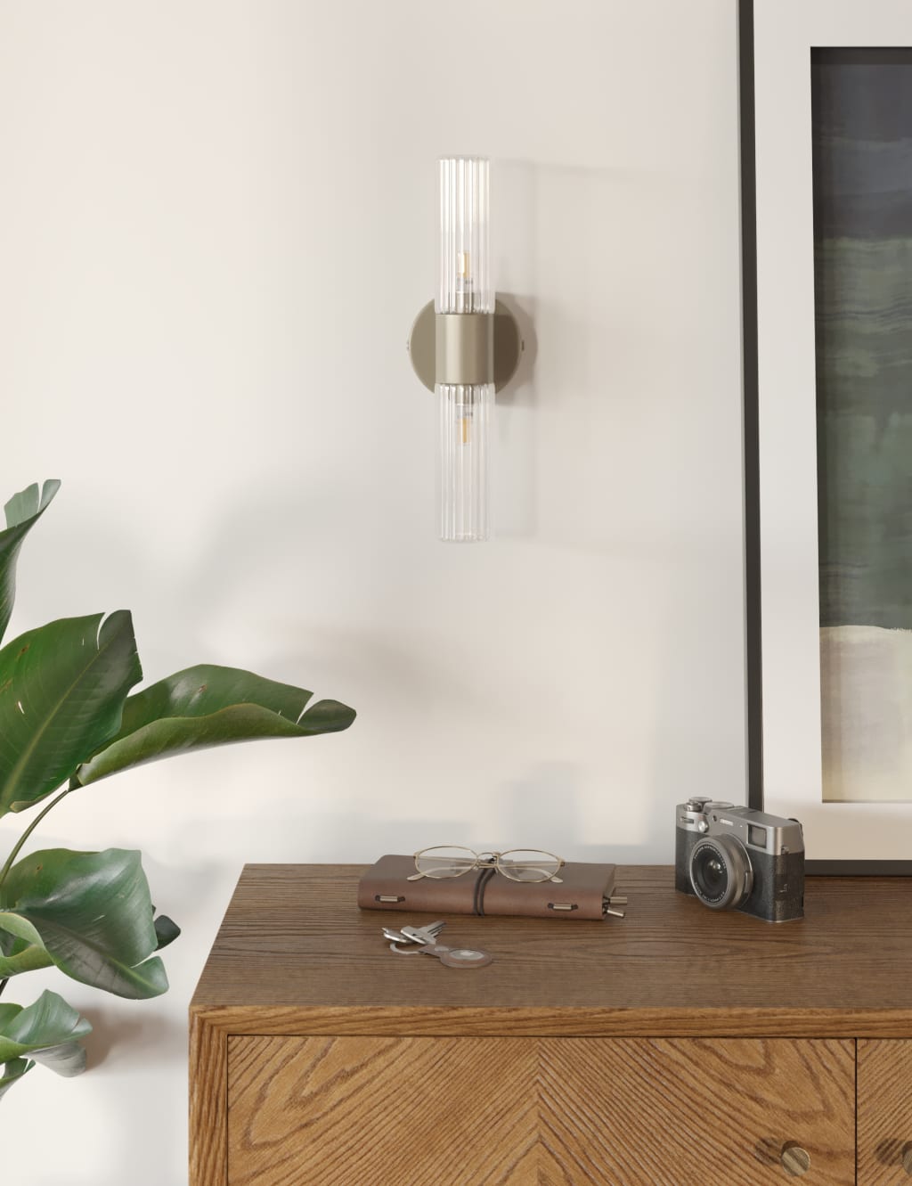 Glass Ribbed Wall Light | M&S Collection | M&S