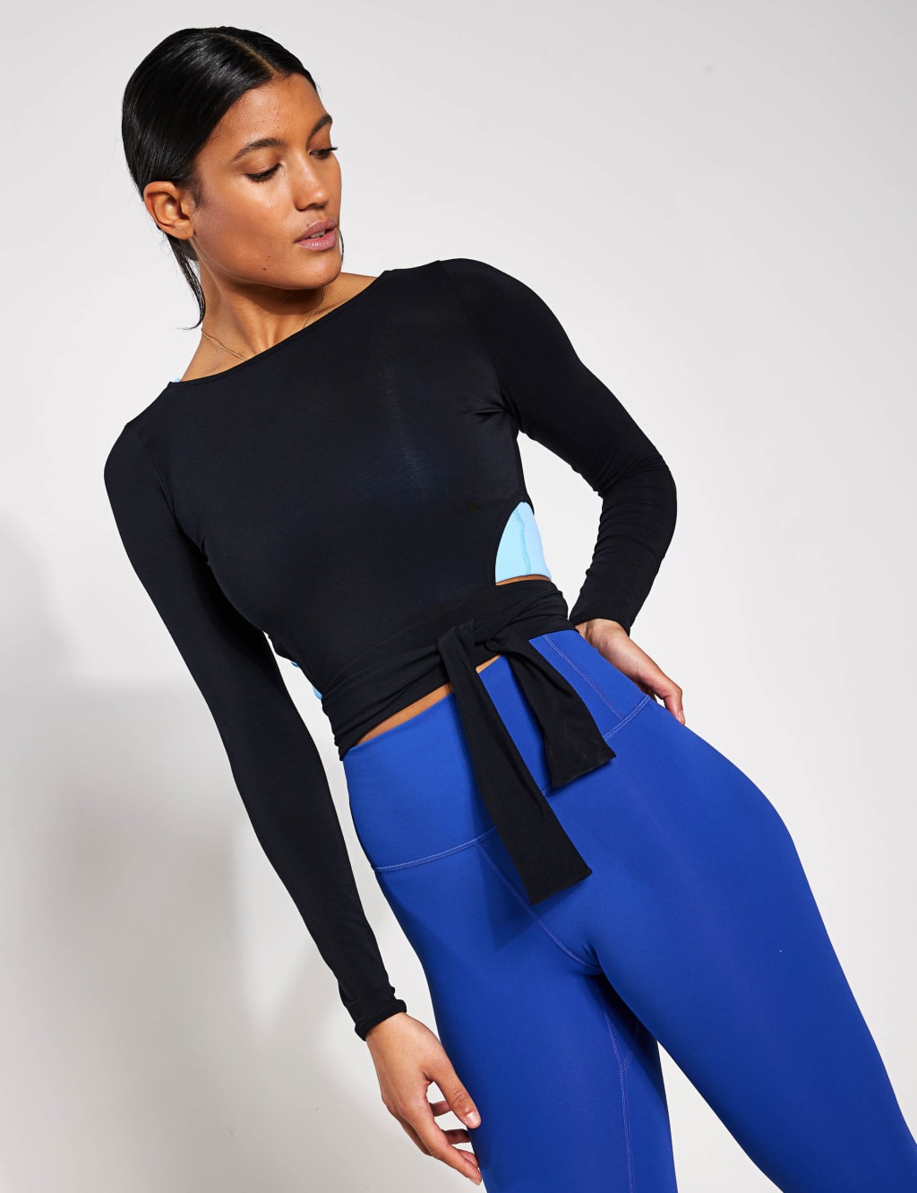 Grace Crew Neck Tie Waist Crop Top | YMO | M&S