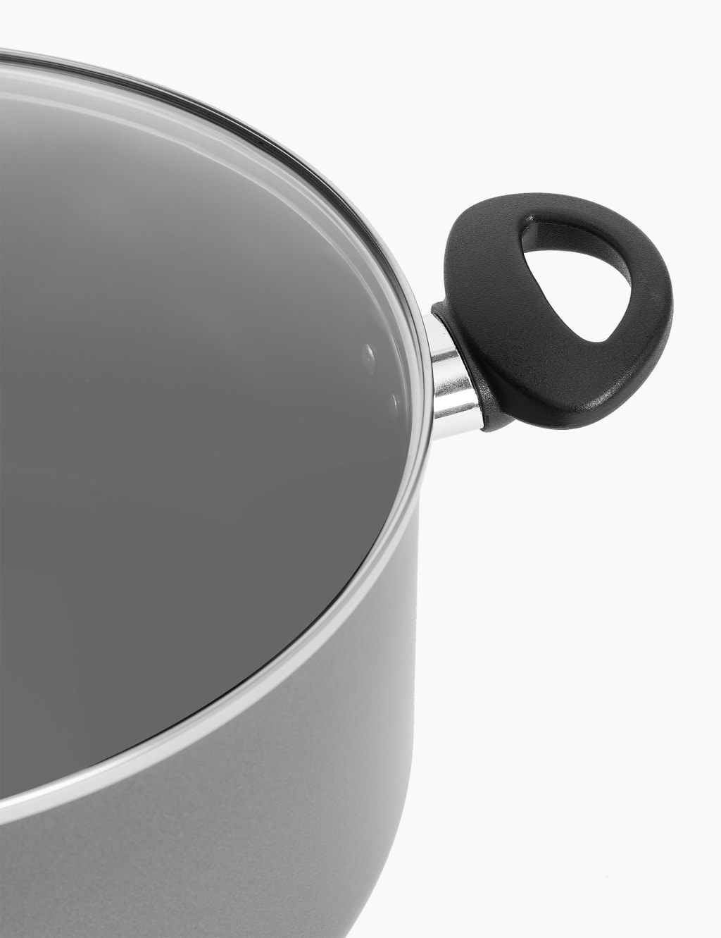 Grey Aluminium 28cm Large Stock Pot | M&S