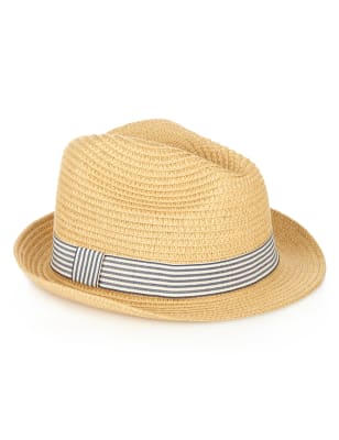 Striped Band Trilby Straw Hat (Younger Boys) | M&S