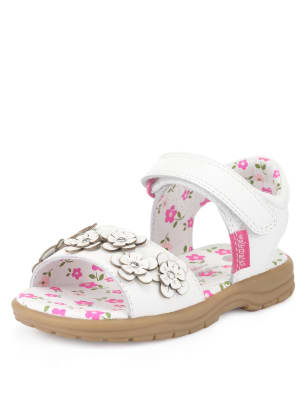 Walkmates Leather Floral Corsage Sandals (Younger Girls) | M&S
