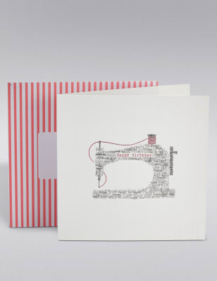 Text Sewing Machine Birthday Card | M&S