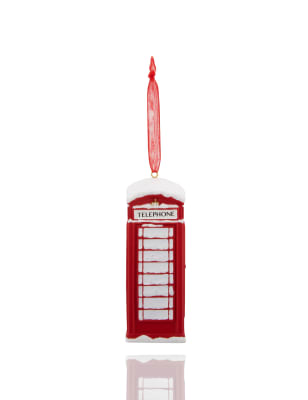 Red Snow Covered Phone-box Christmas Decoration | M&S