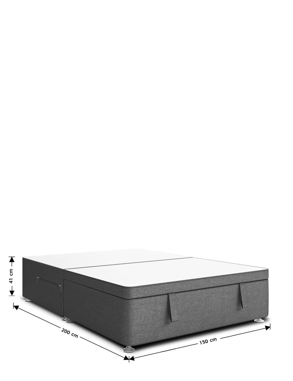 Half End Ottoman 2 Small Drawer Divan | M&S