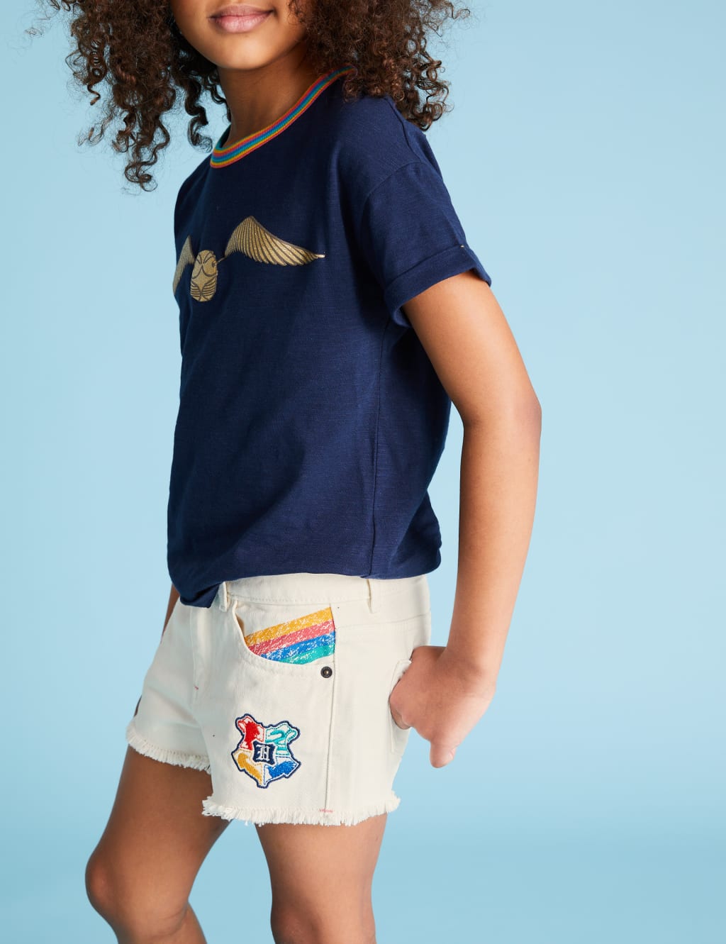 Harry Potter™ Denim Embroidered Shorts (6-16 Yrs) | M&S