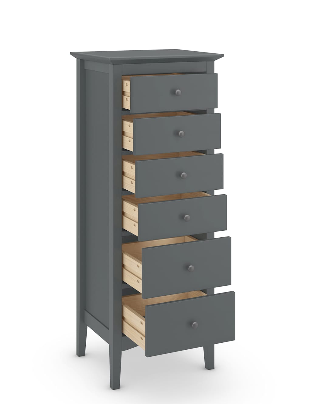 Hastings Dark Grey Tall 6 Drawer Chest | M&S