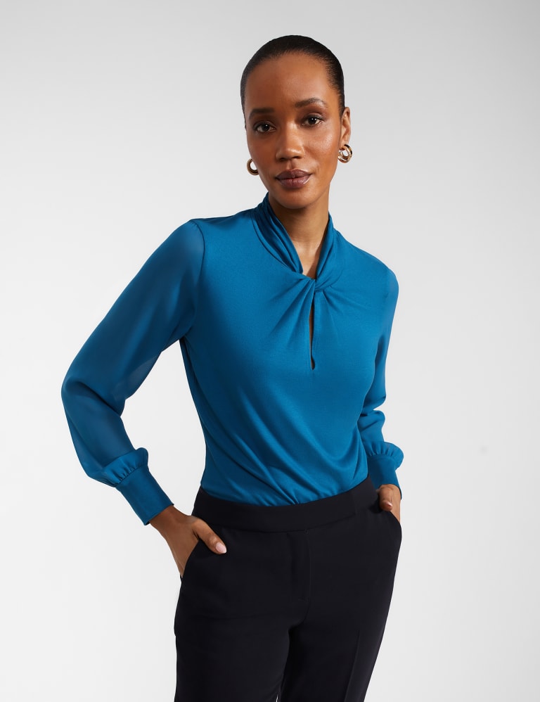 High Neck Knot Front Top | HOBBS | M&S