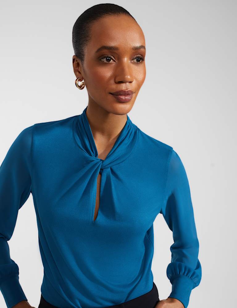High Neck Knot Front Top | HOBBS | M&S
