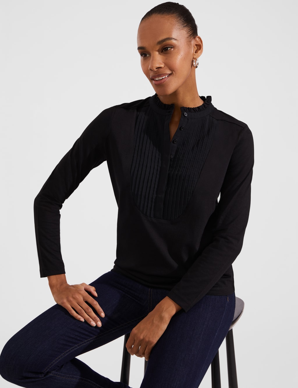 High Neck Pintuck Top | HOBBS | M&S
