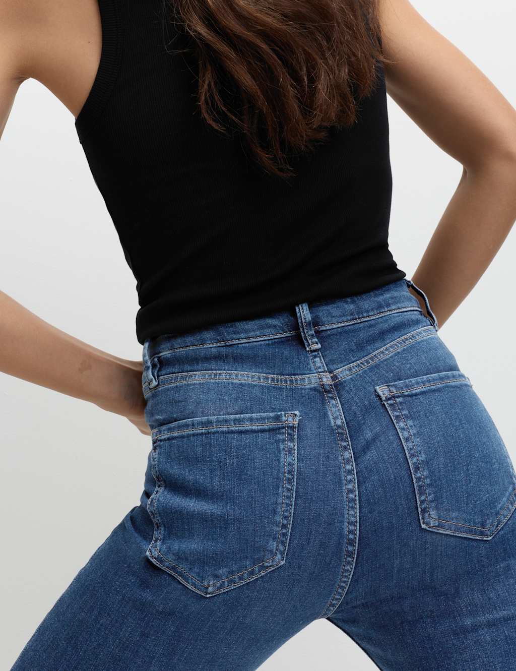 High Waisted Crease Front Slim Flare Jeans | M&S Collection | M&S