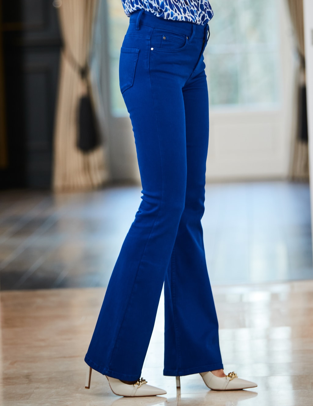 High Waisted Flared Jeans | SOSANDAR | M&S