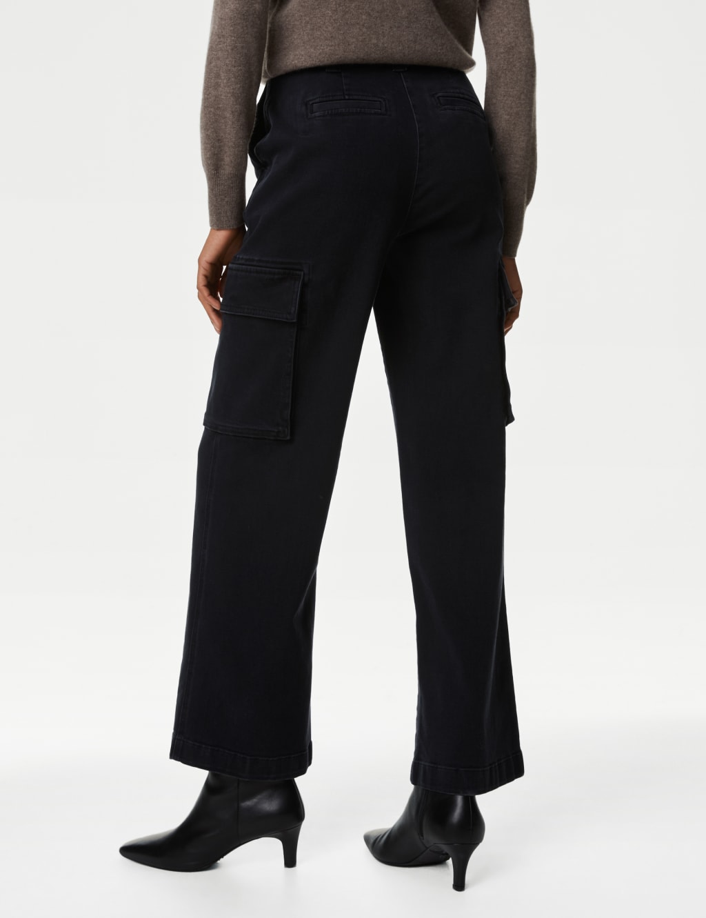 High Waisted Straight Leg Cargo Jeans | Autograph | M&S