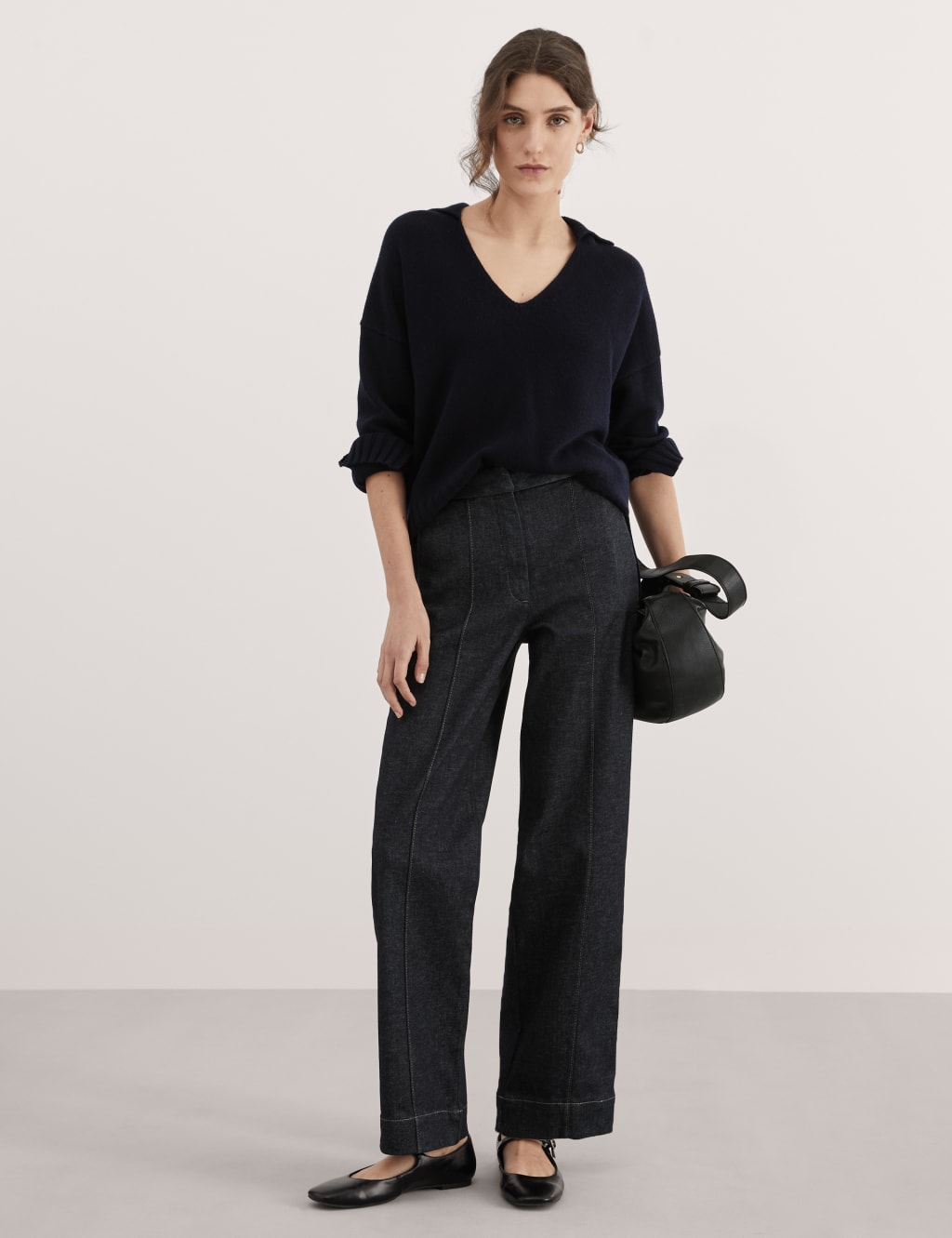 High Waisted Straight Leg Jeans | JAEGER | M&S