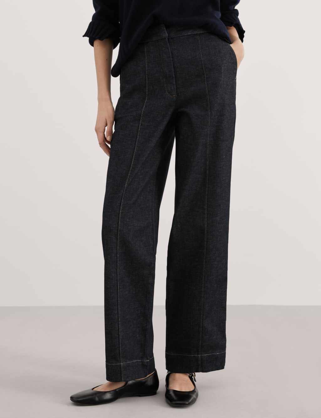 High Waisted Straight Leg Jeans | JAEGER | M&S