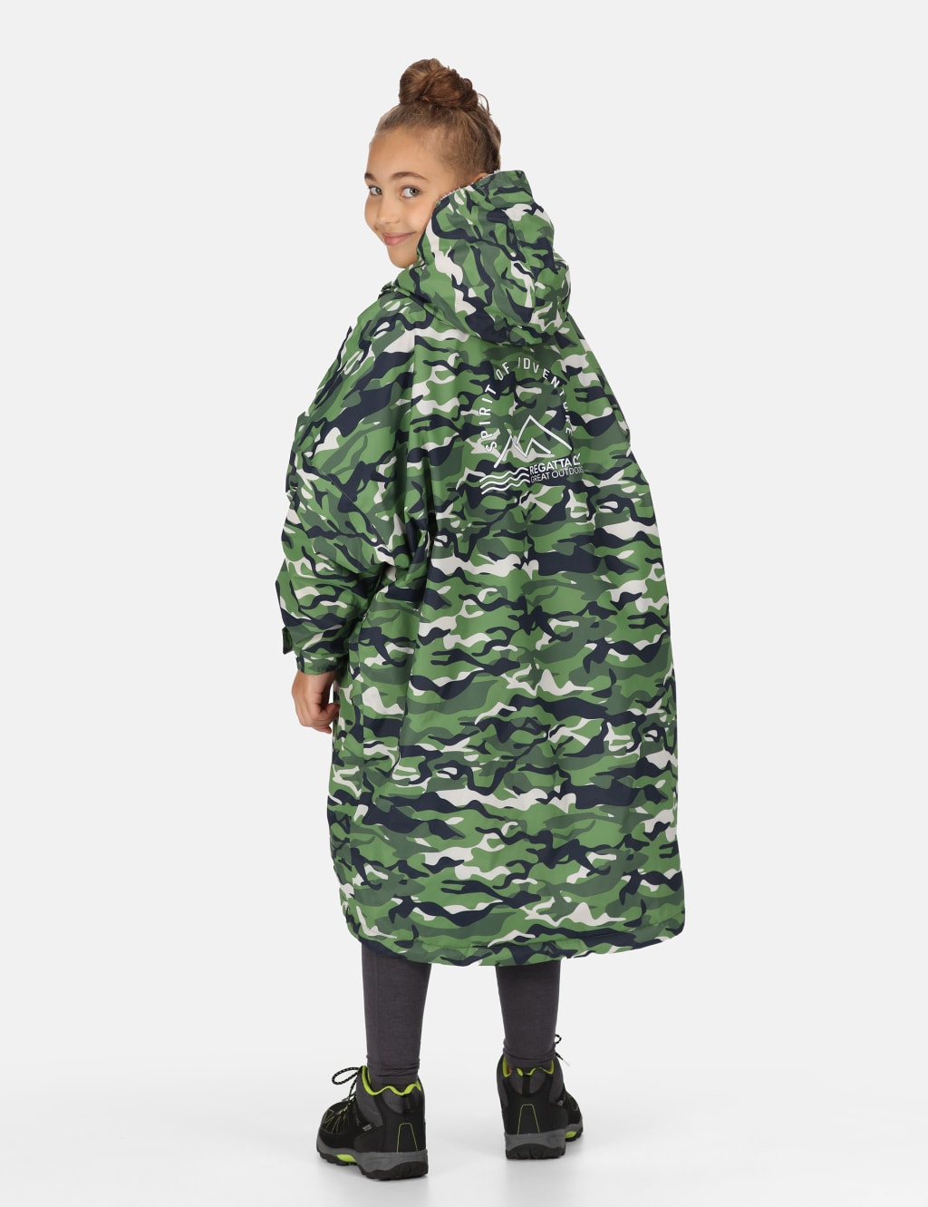 Hooded Borg Lined Camouflage Drying Robe (5-13 Yrs) | Regatta | M&S