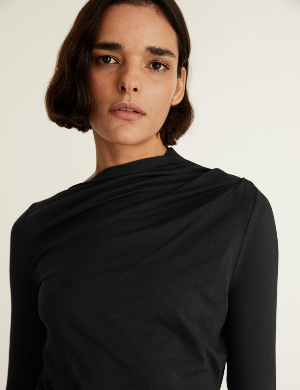 Buy Jersey Funnel Neck Fitted Top | JAEGER | M&S
