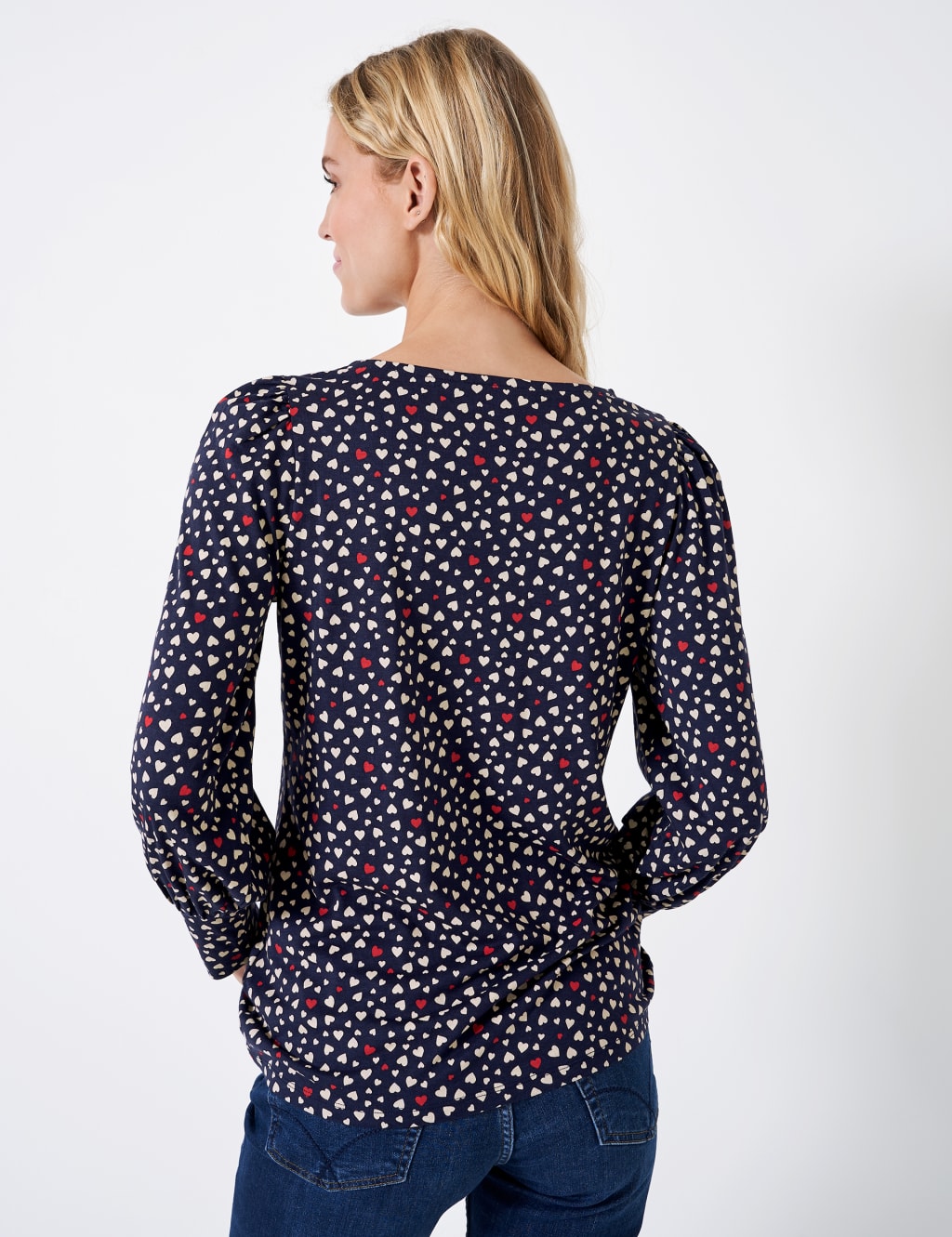 Jersey Heart Print Top | Crew Clothing | M&S